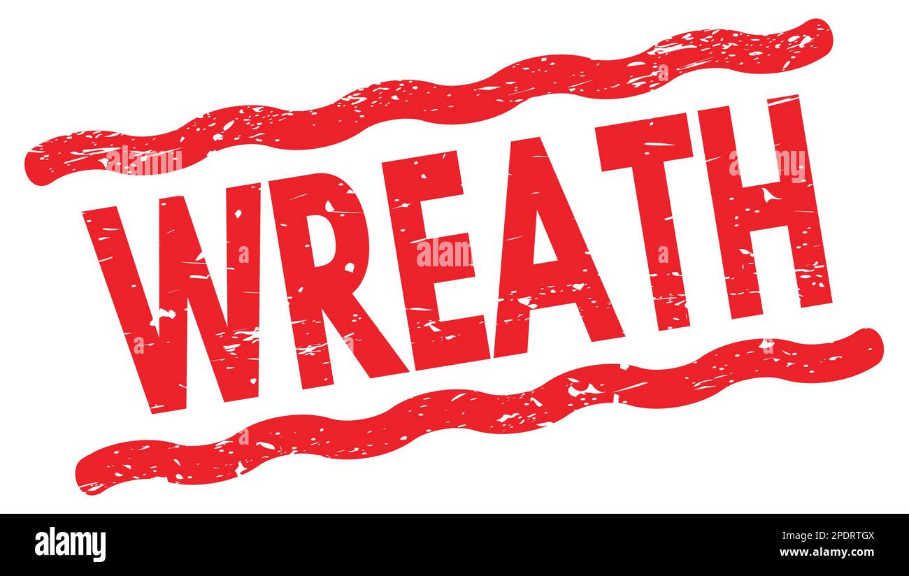 WREATH text written on red lines stamp sign Stock Photo - Alamy
