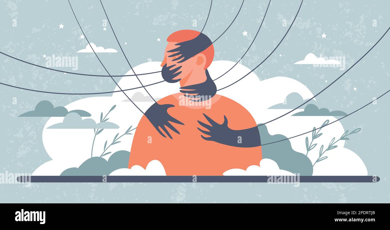 Conceptual illustration of childhood trauma, domestic violence ...