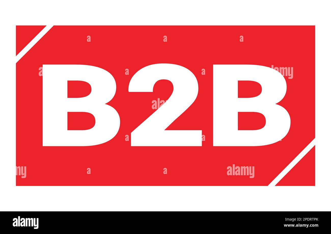 B2B text written on red rectangle stamp sign Stock Photo - Alamy