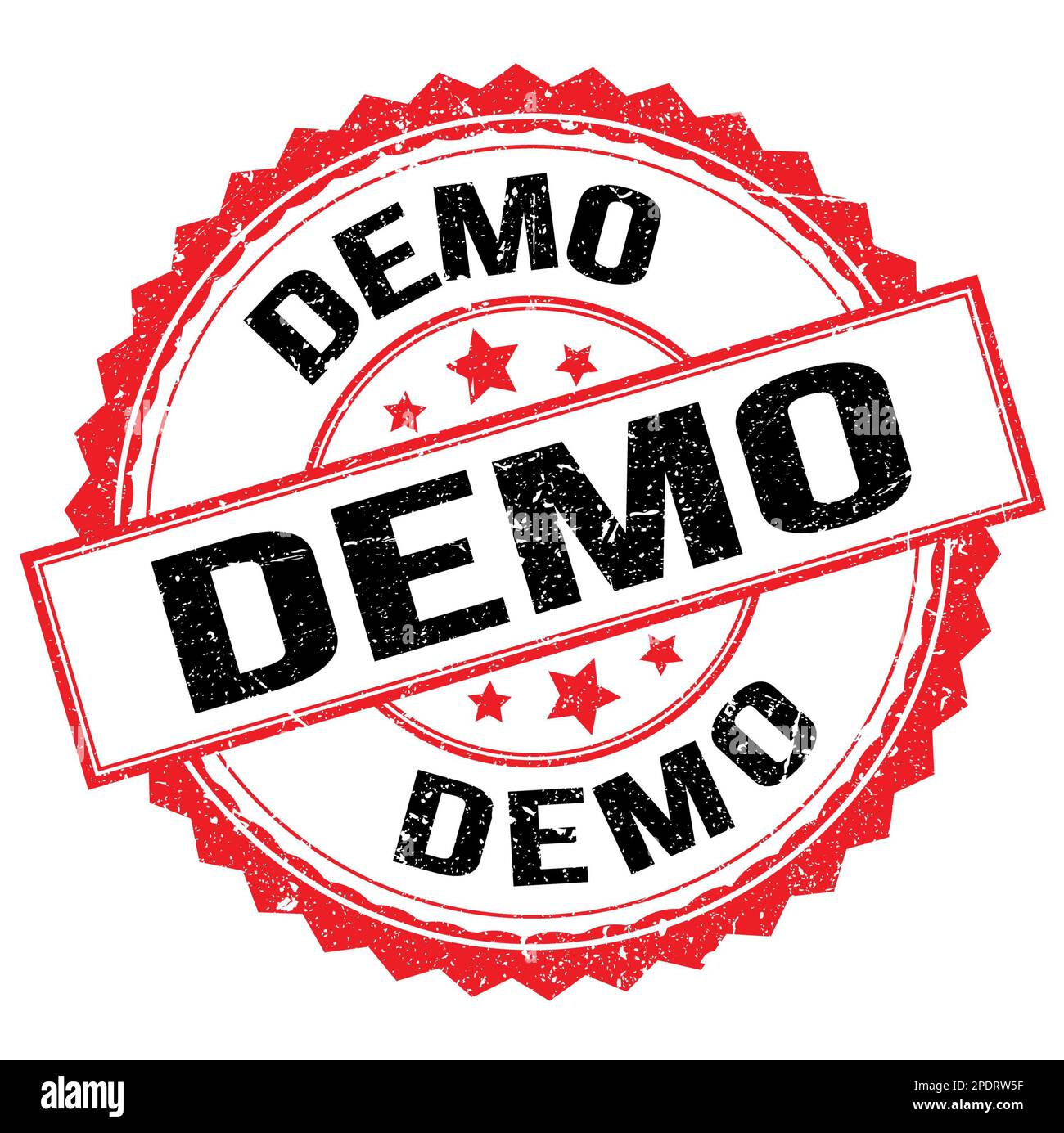 DEMO text written on red-black round stamp sign Stock Photo - Alamy