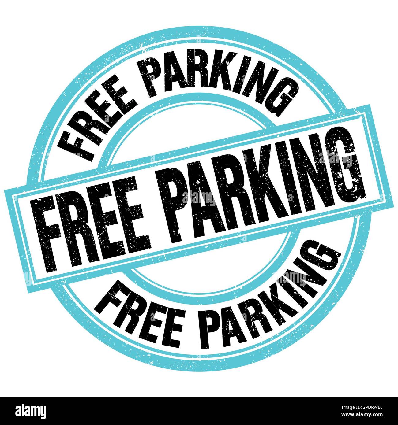FREE PARKING text written on blue-black round stamp sign Stock Photo ...
