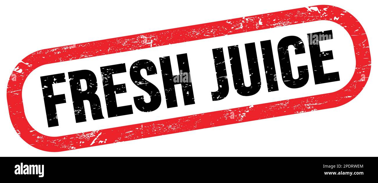 FRESH JUICE, text on red-black rectangle stamp sign Stock Photo - Alamy
