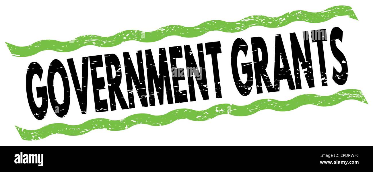 GOVERNMENT GRANTS text written on green-black lines stamp sign Stock ...