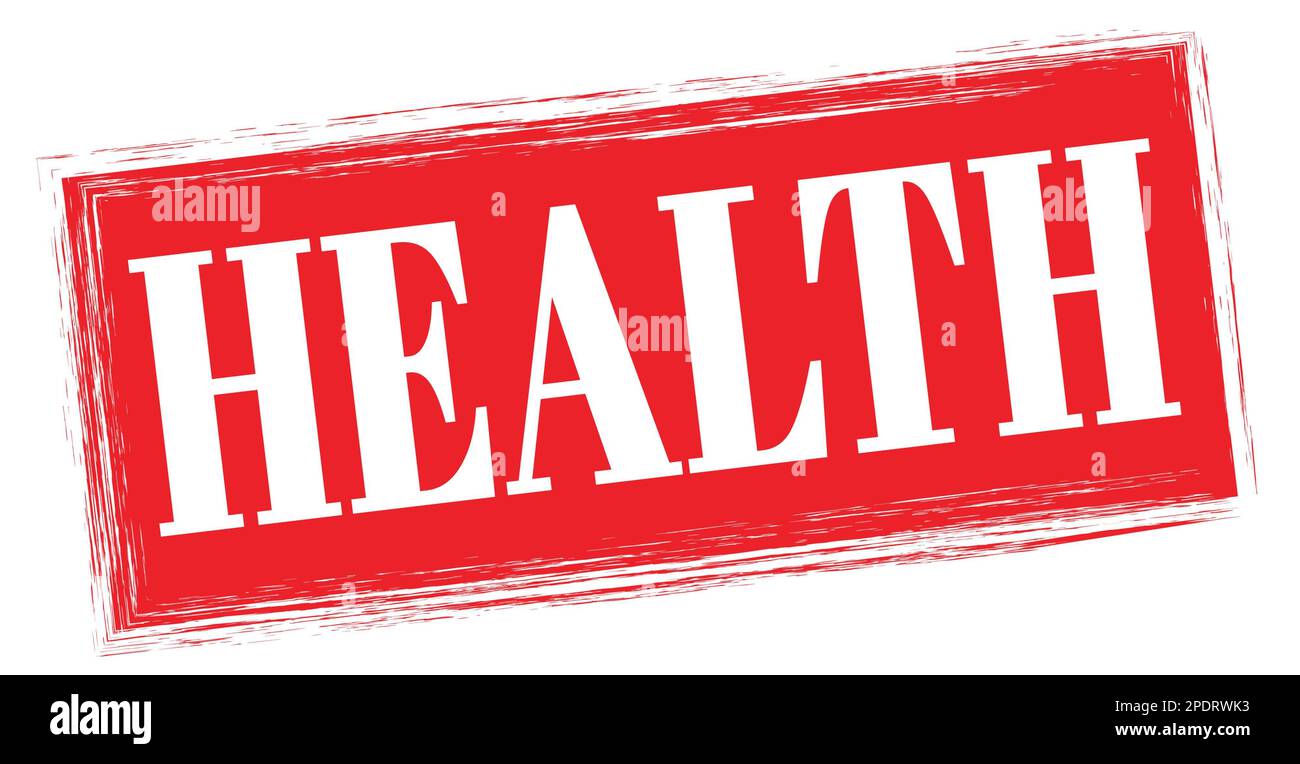 HEALTH text written on red rectangle stamp sign Stock Photo - Alamy