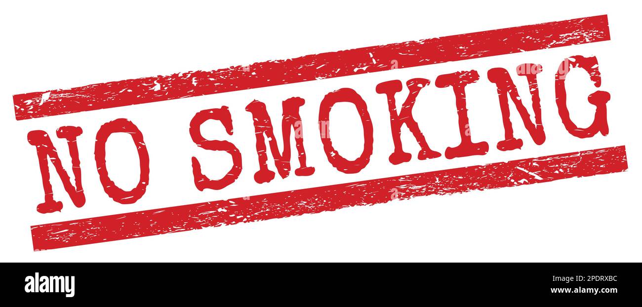 NO SMOKING text written on red grungy lines stamp sign Stock Photo - Alamy