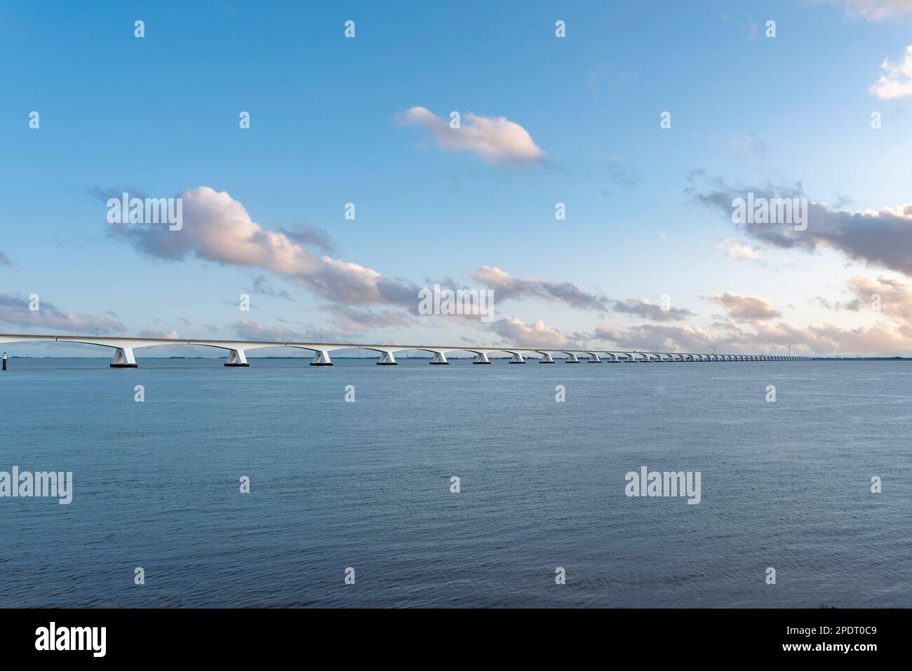Zeeland Bridge in the estuary Oosterschelde, Zierikzee, Zeeland ...