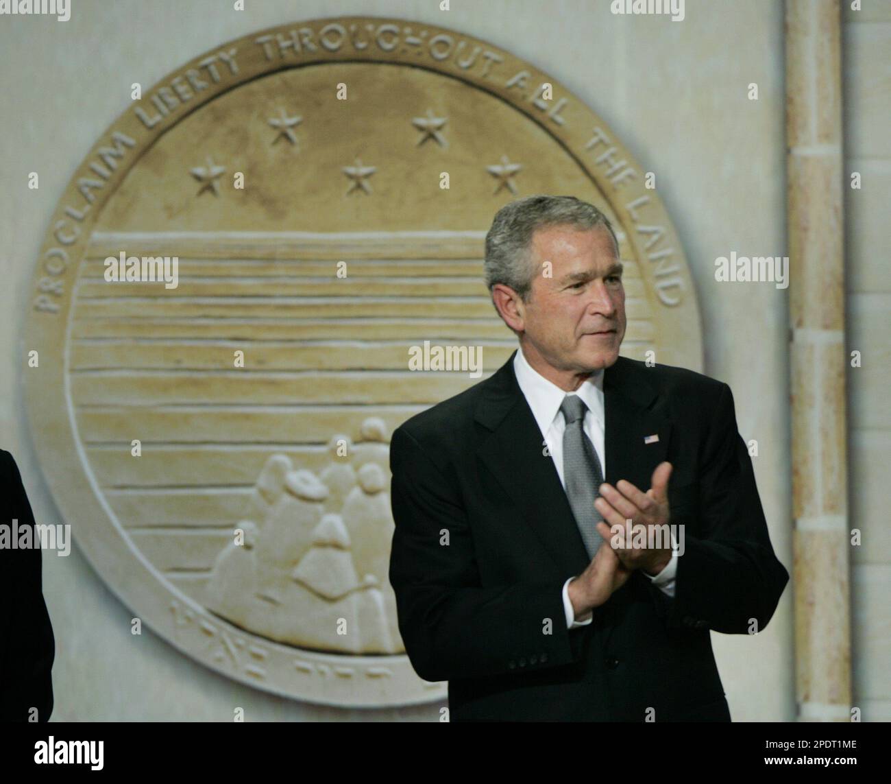 President Bush arrives at a dinner gathering celebrating 350 years of ...