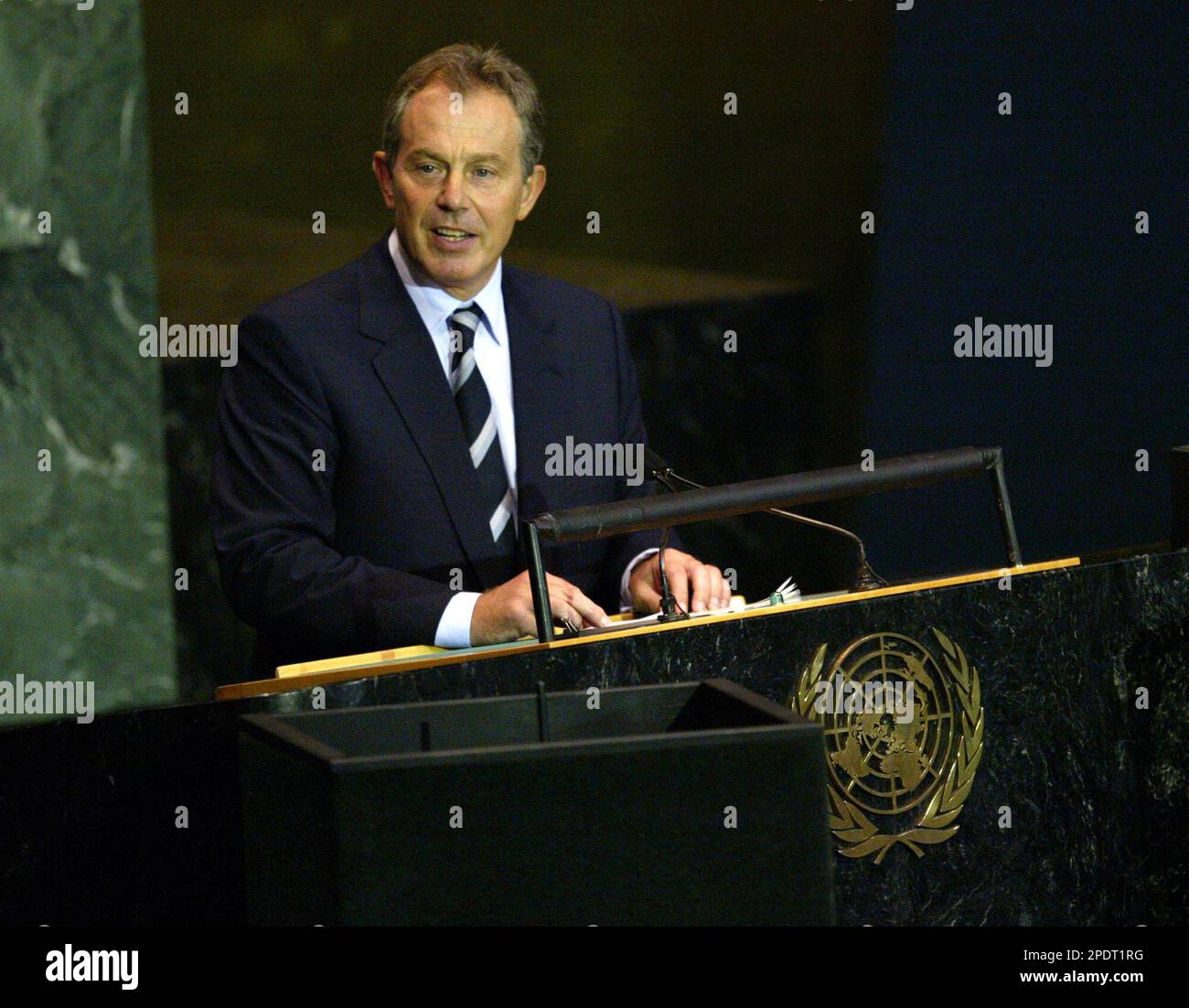 British Prime Minister Tony Blair speaks at the 2005 World Summit at ...