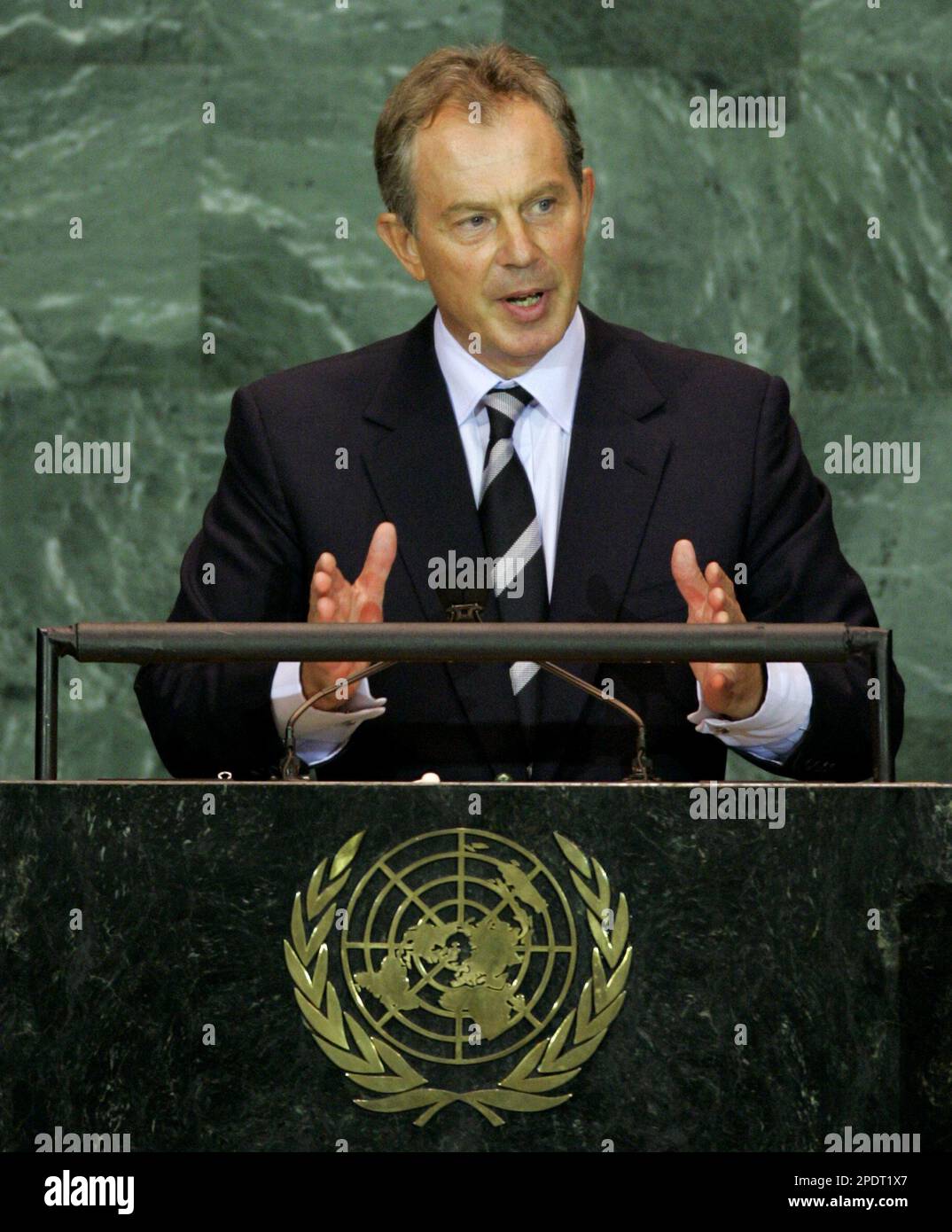 British Prime Miinister Tony Blair speaks during a summit of world ...