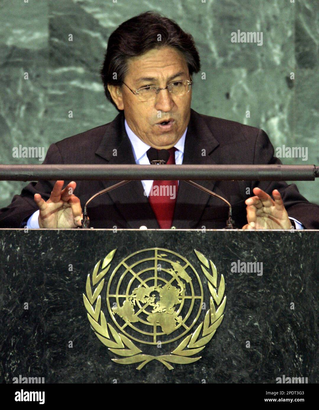 President Alejandro Toledo of Peru addresses the United Nations General ...