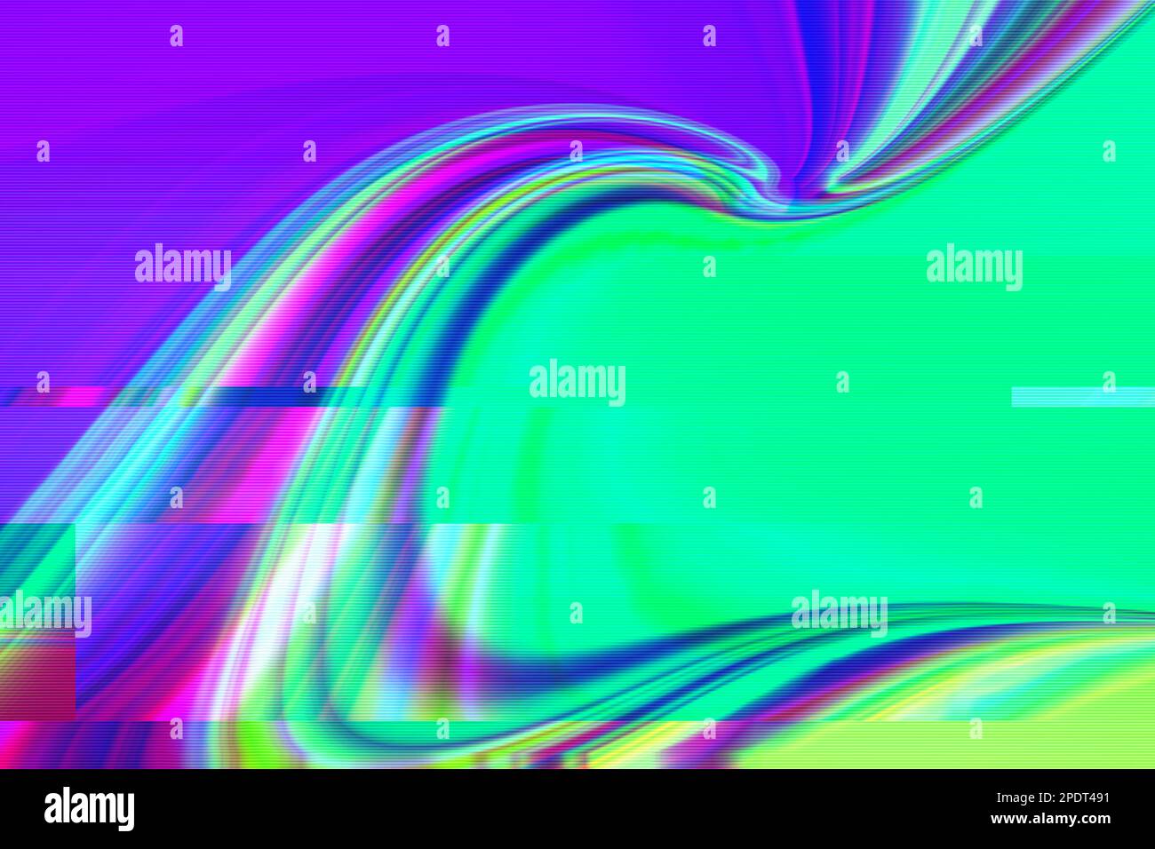 Distorted with Motion glitch effect Abstract purple pink green neon ...