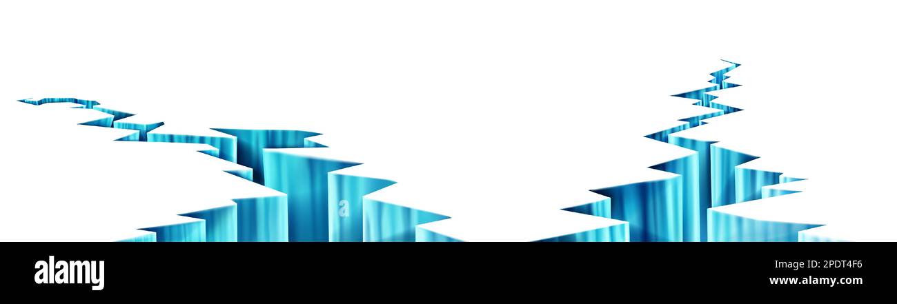 Ice crack vector effect. Break frozen ground surface. Broken glacier ...