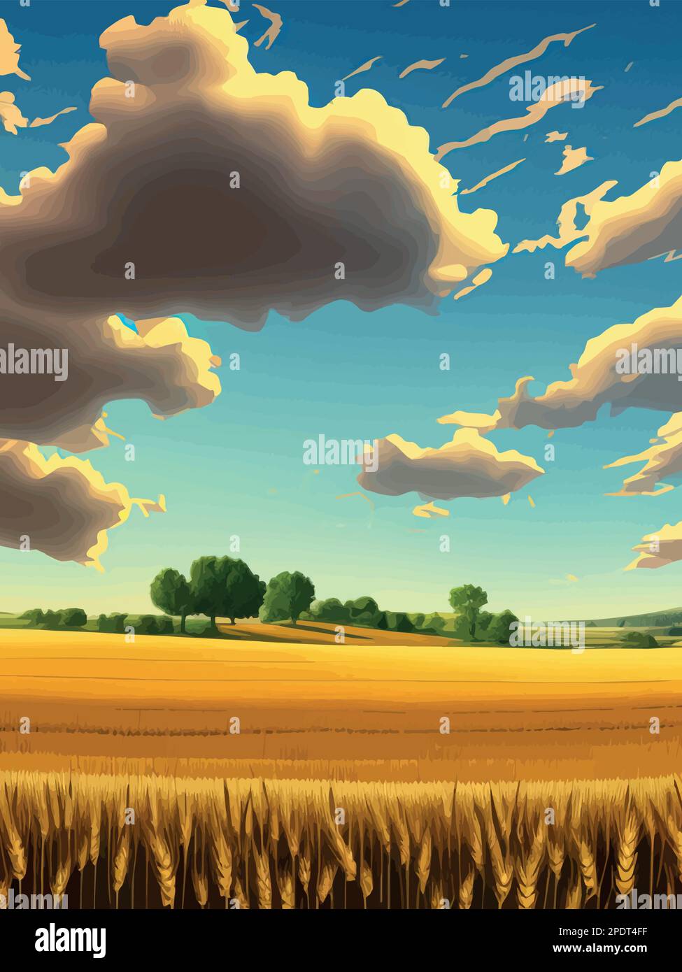 Wheat in the sun Stock Vector Images - Alamy