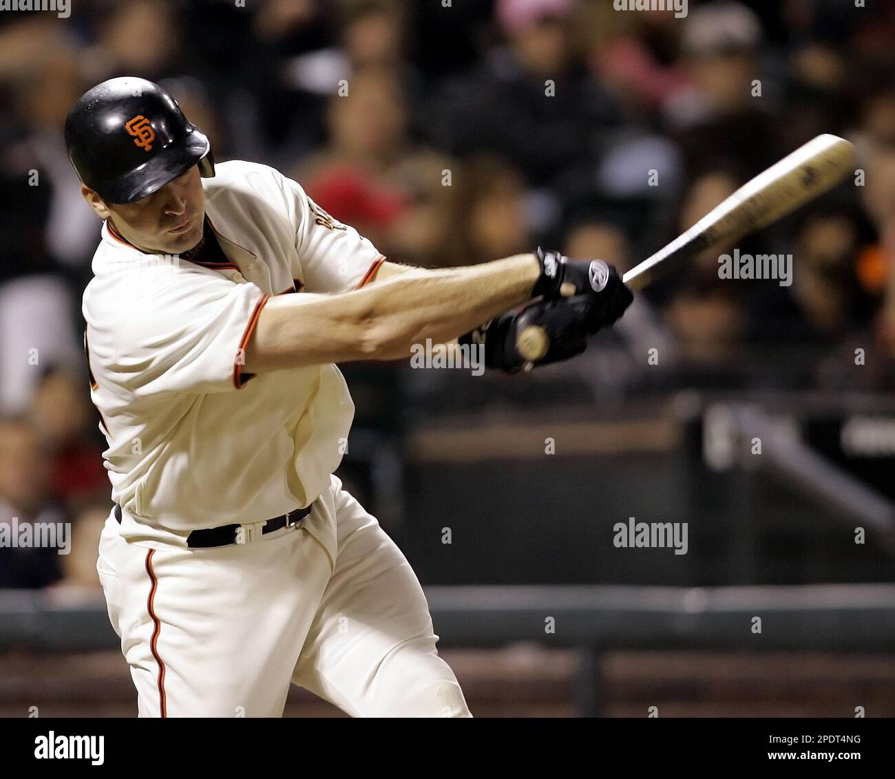 San Francisco Giants' Mike Matheny hits an RBI double off San Diego ...