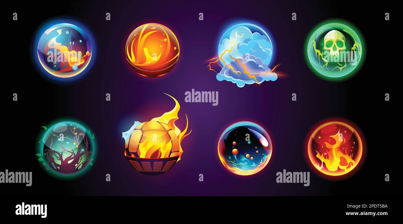 Isolated magic prophecy sphere vector icon. Glow crystal energy orb ...
