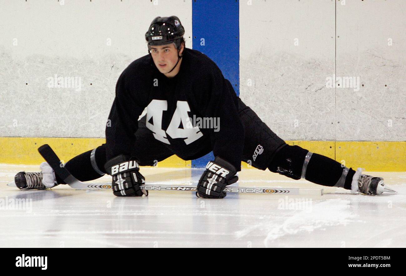 Colorado Avalanche right winger Dan Dasilva stretches during training ...
