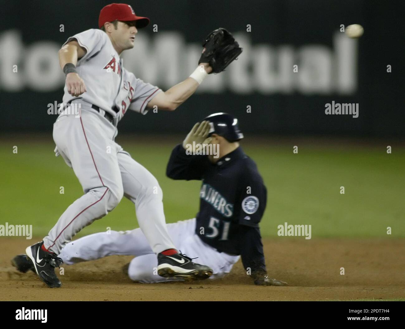 Los Angeles Angels' second baseman Adam Kennedy, left, waits for the ...