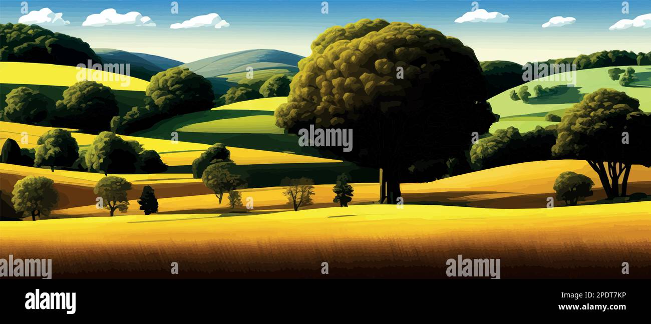 Summer crops in the countryside Stock Vector Images - Alamy