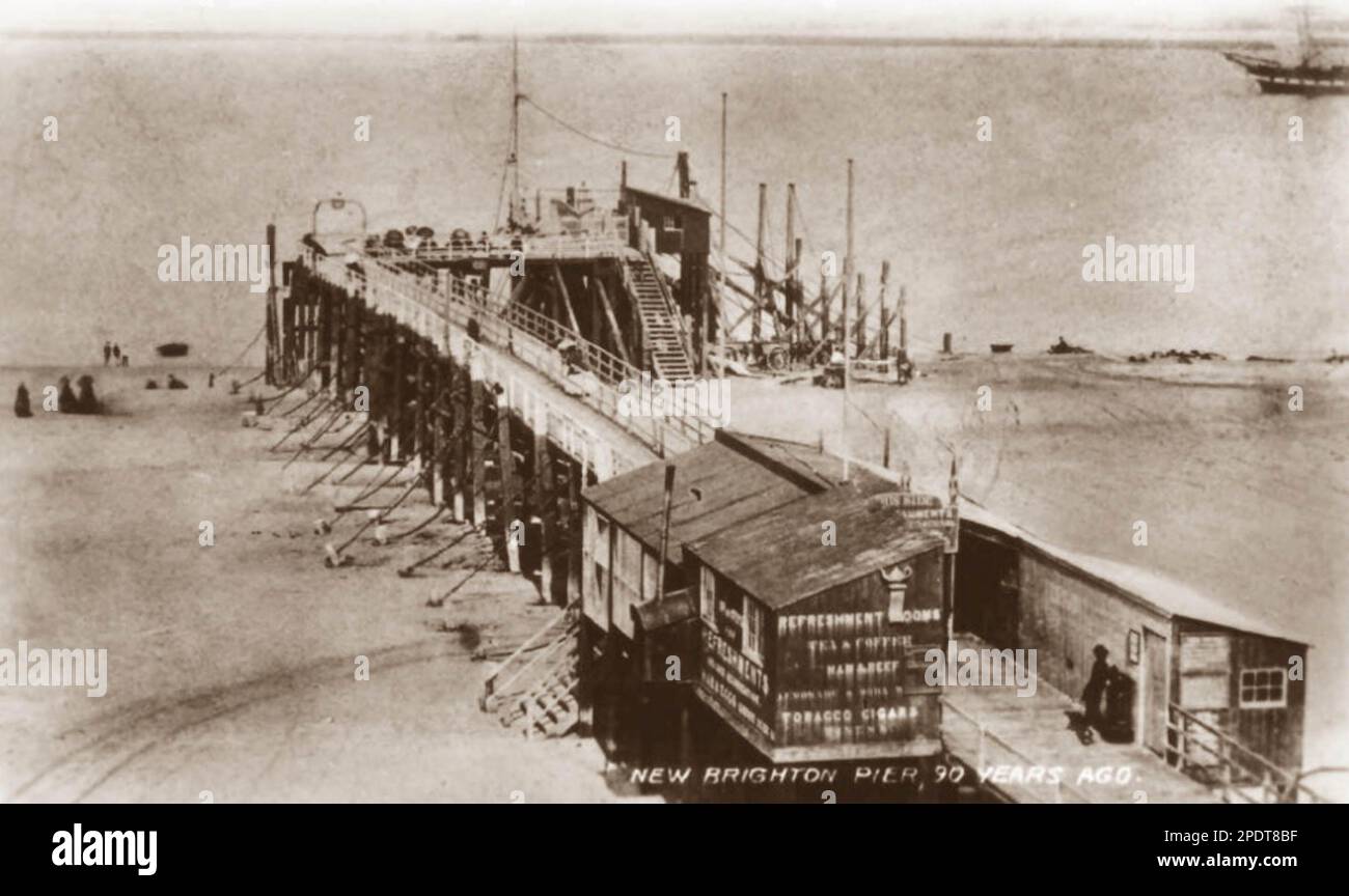 The first New Brighton Ferry Pier which opened in 1834. Photographed ...