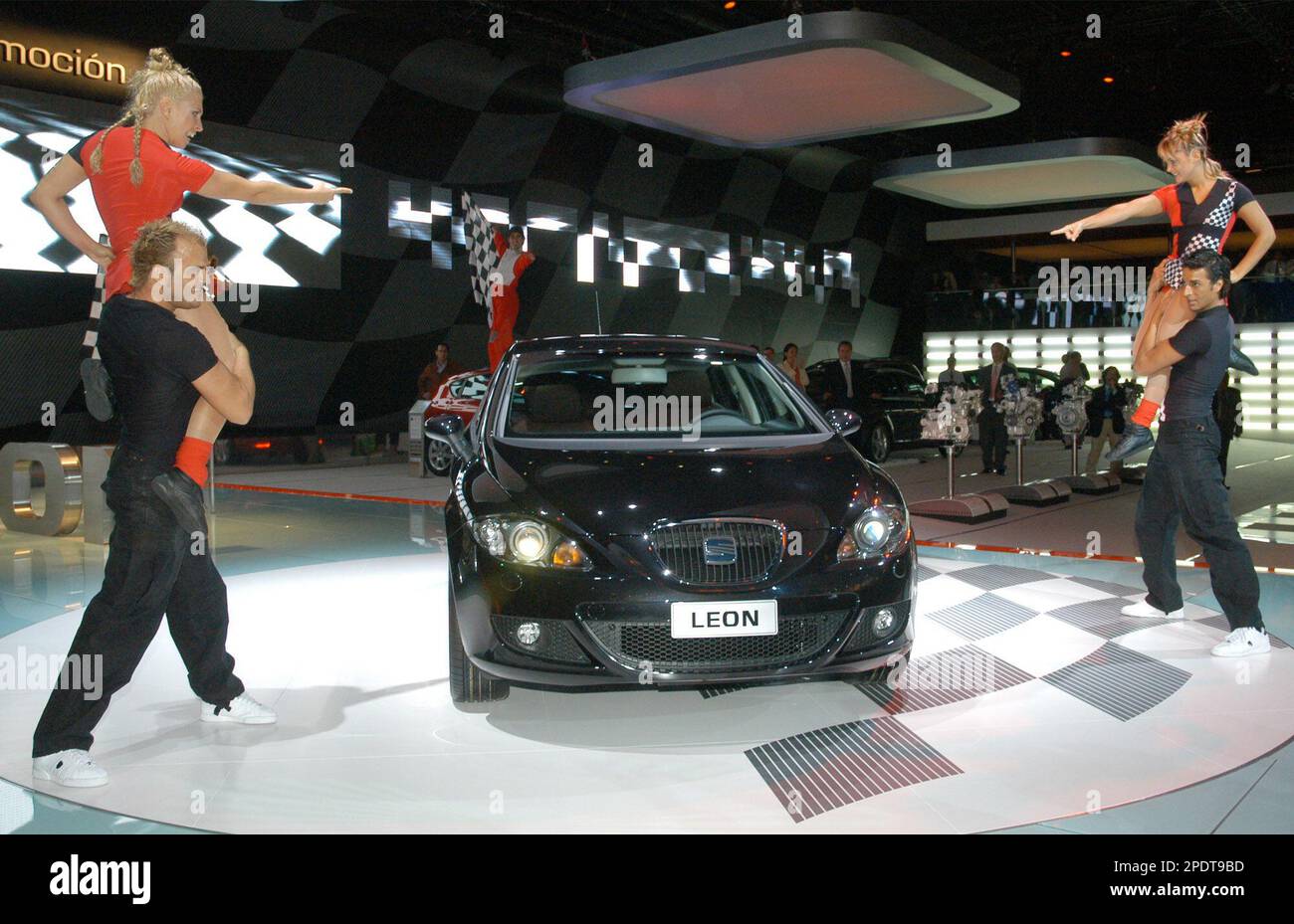 A show group present the new Seat Leon at the first press day of the ...