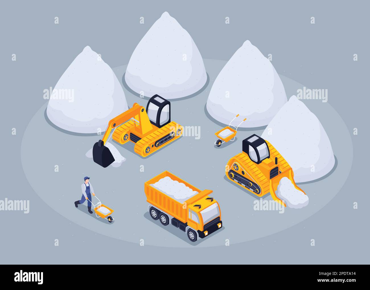 Salt production concept with manufacture symbols isometric vector ...