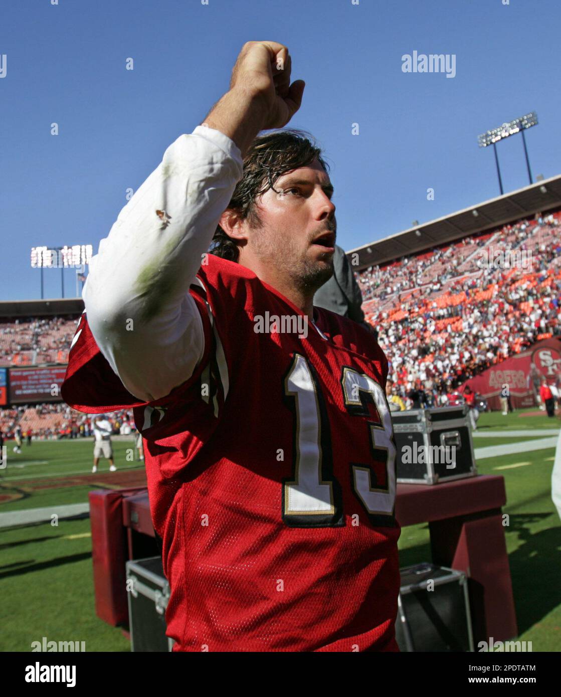 San Francisco 49ers quarterback Tim Rattay celebrates after the 49ers ...