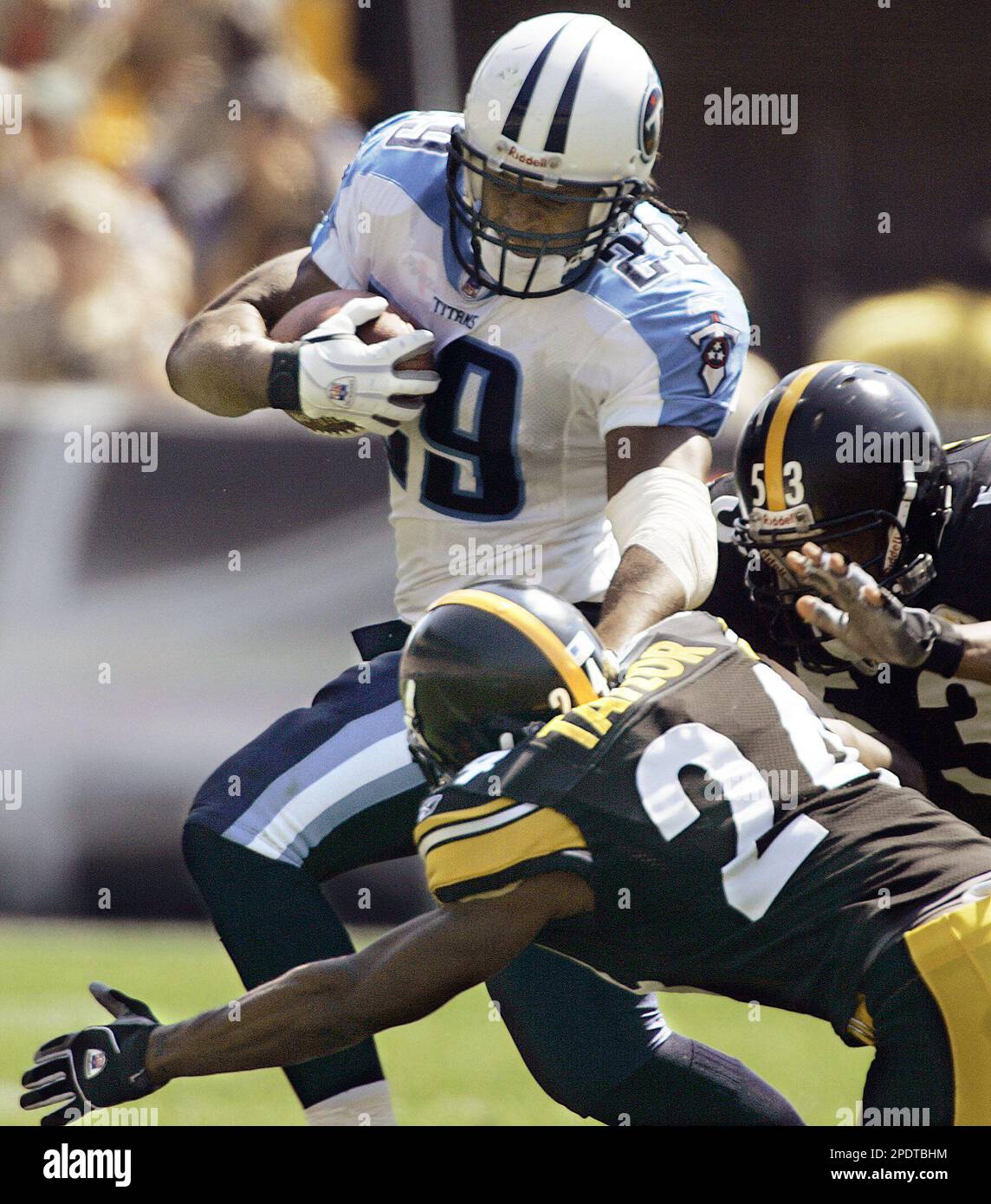 Tennessee Titans' running back Chris Brown runs for a first down in the ...