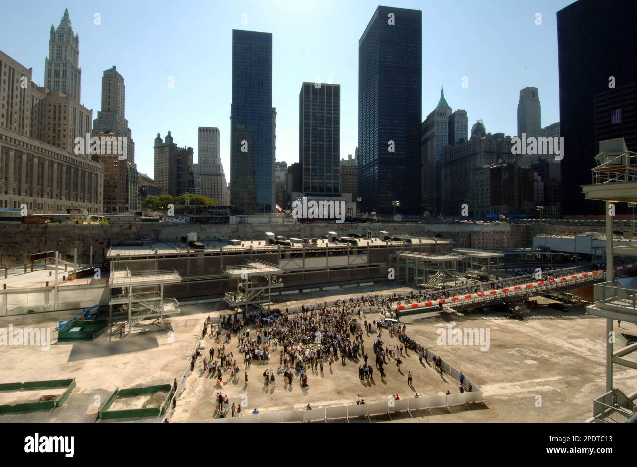 A reflecting pool on the site of the former World Trade Center is ...
