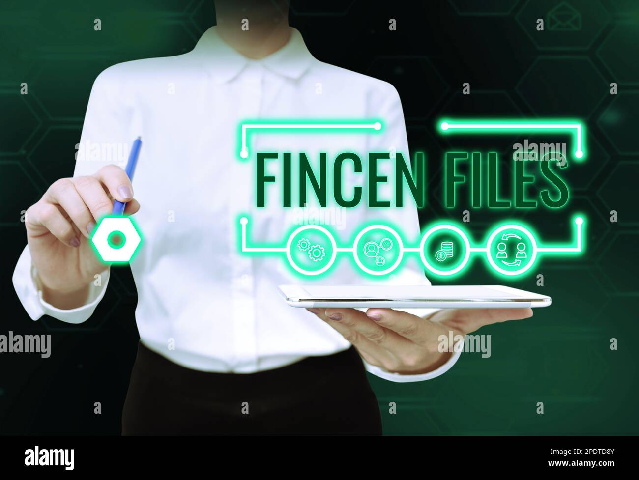 Sign displaying Fincen Files. Concept meaning Transactions in financial ...