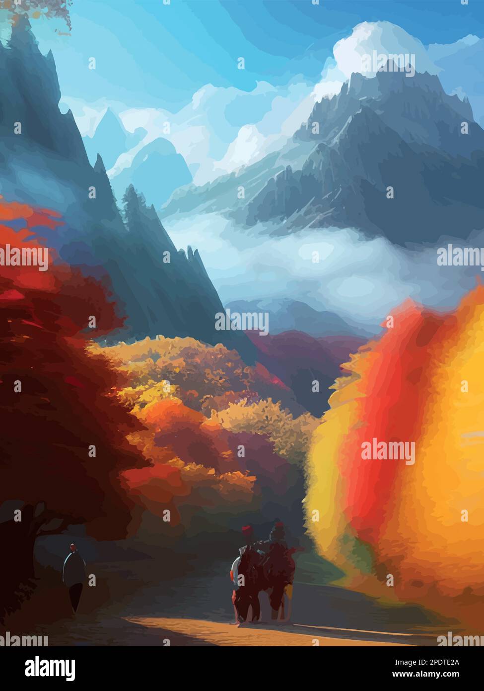 Blossom falling from tree Stock Vector Images - Alamy