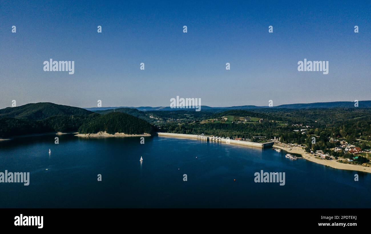 The Solina Reservoir and the hydroelectric power plant Stock Photo - Alamy