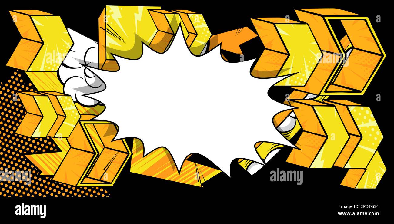White Comic book speech bubble with yellow Comics abstract arrow ...