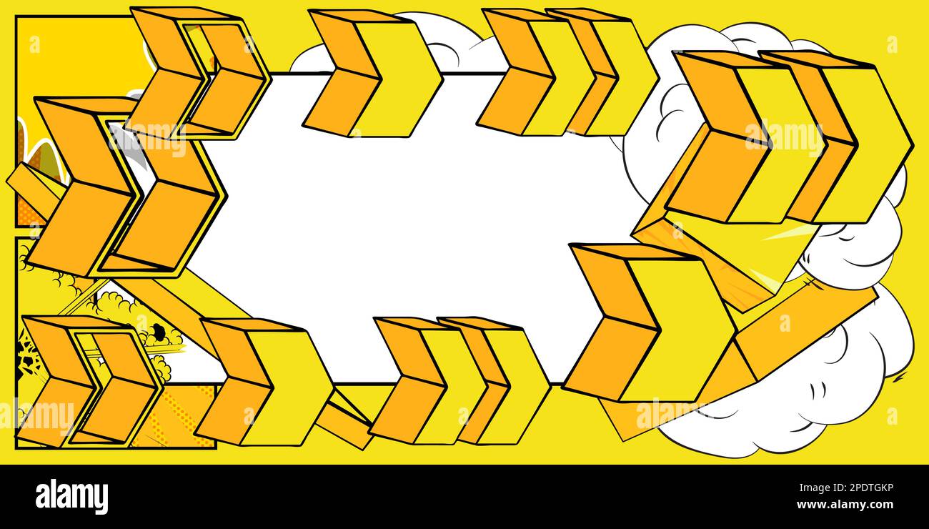 White Comic book speech bubble with yellow Comics abstract arrow ...