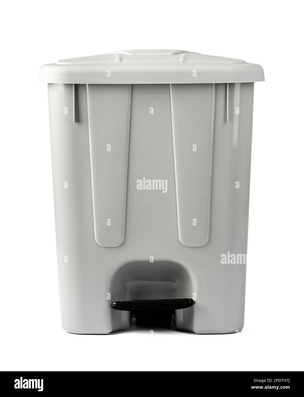 Gray plastic waste bin isolated on white Stock Photo - Alamy