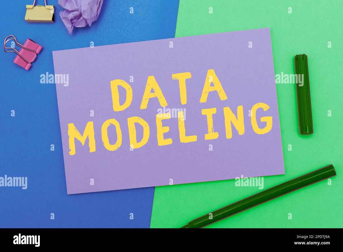 Hand writing sign Data Modeling. Business concept process of transferring data between data ...