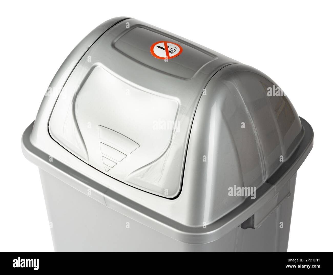Gray plastic waste bin isolated on white Stock Photo - Alamy