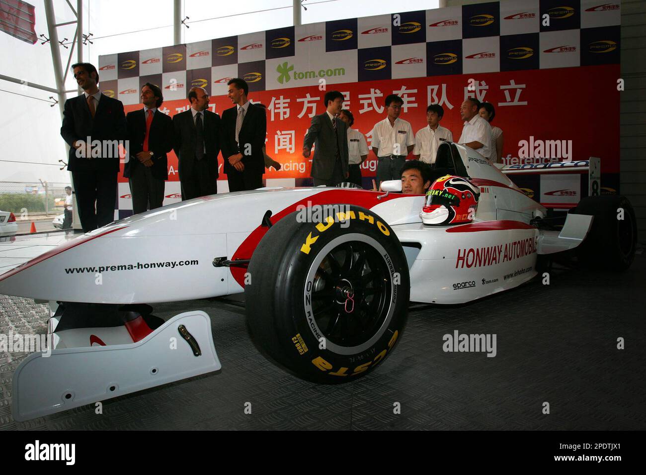 Driver Liu Yang poses for the media in the joint Italian-Chinese Prema ...