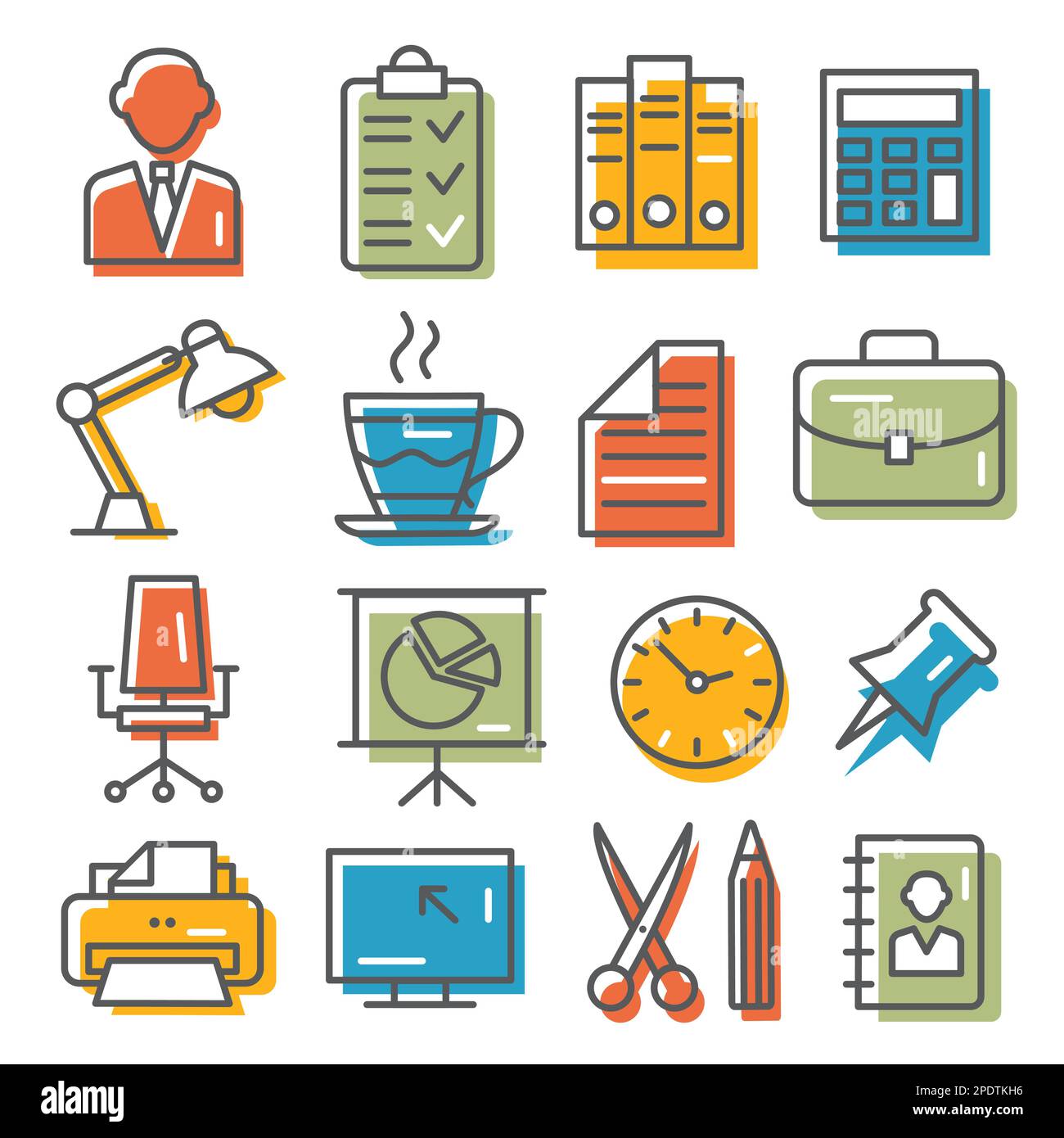Office icons on white background Stock Vector Image & Art - Alamy