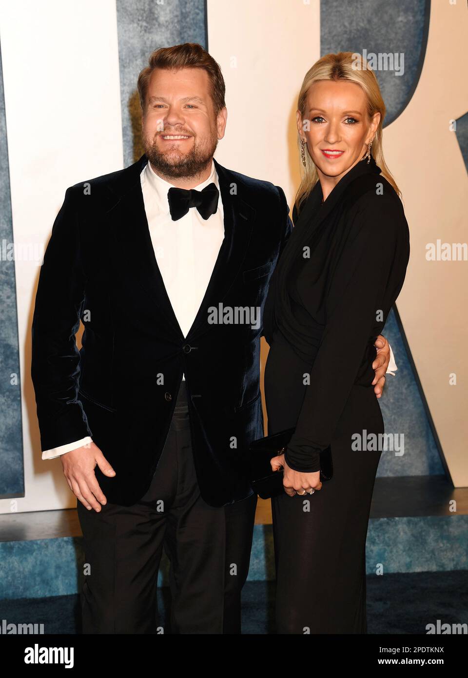 BEVERLY HILLS, CALIFORNIA - MARCH 12: (L-R) James Corden and Julia ...