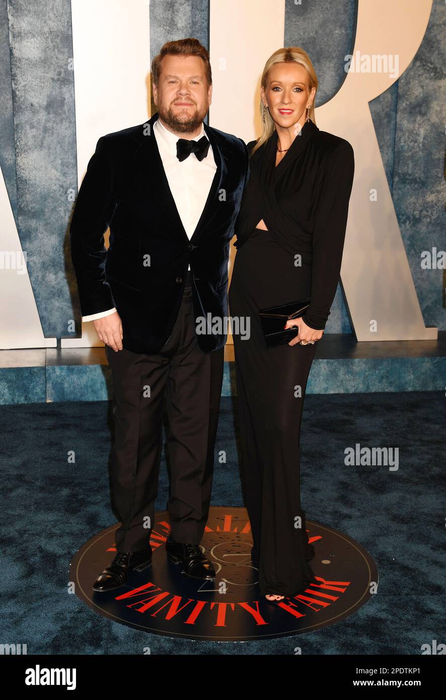 BEVERLY HILLS, CALIFORNIA - MARCH 12: (L-R) James Corden and Julia ...