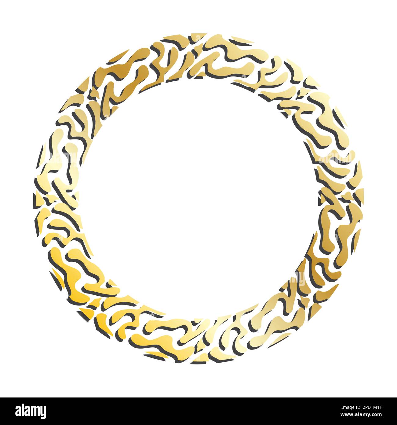 GOLDEN TIGER SKIN FRAME round frames for decorative headers. Gold metal ...