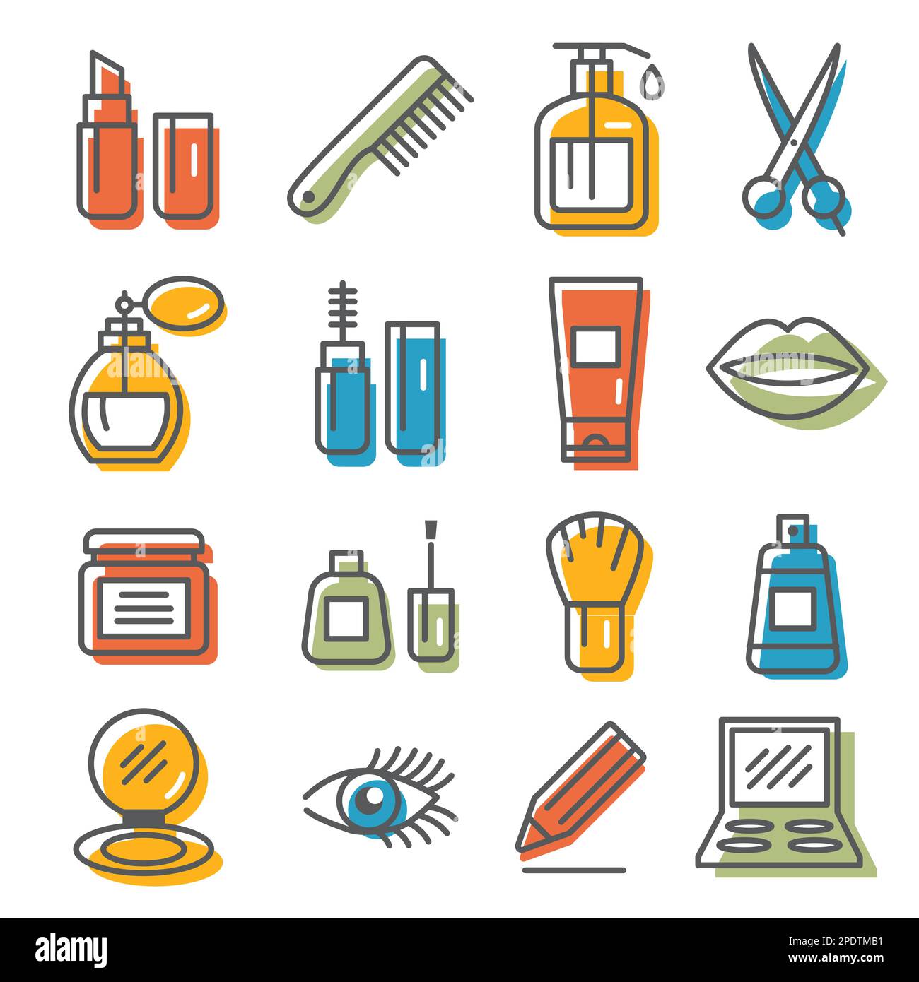 Cosmetics Icons on white background Stock Vector Image & Art - Alamy