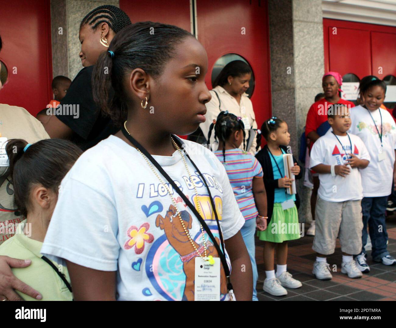 Edrianna Young, 9, is first in line to board the school bus bound for ...