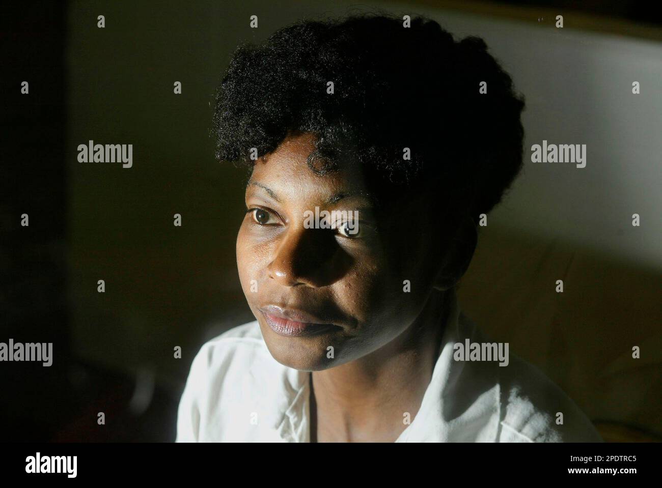 Texas death row inmate Frances Newton, 40, of Houston, sits in a ...