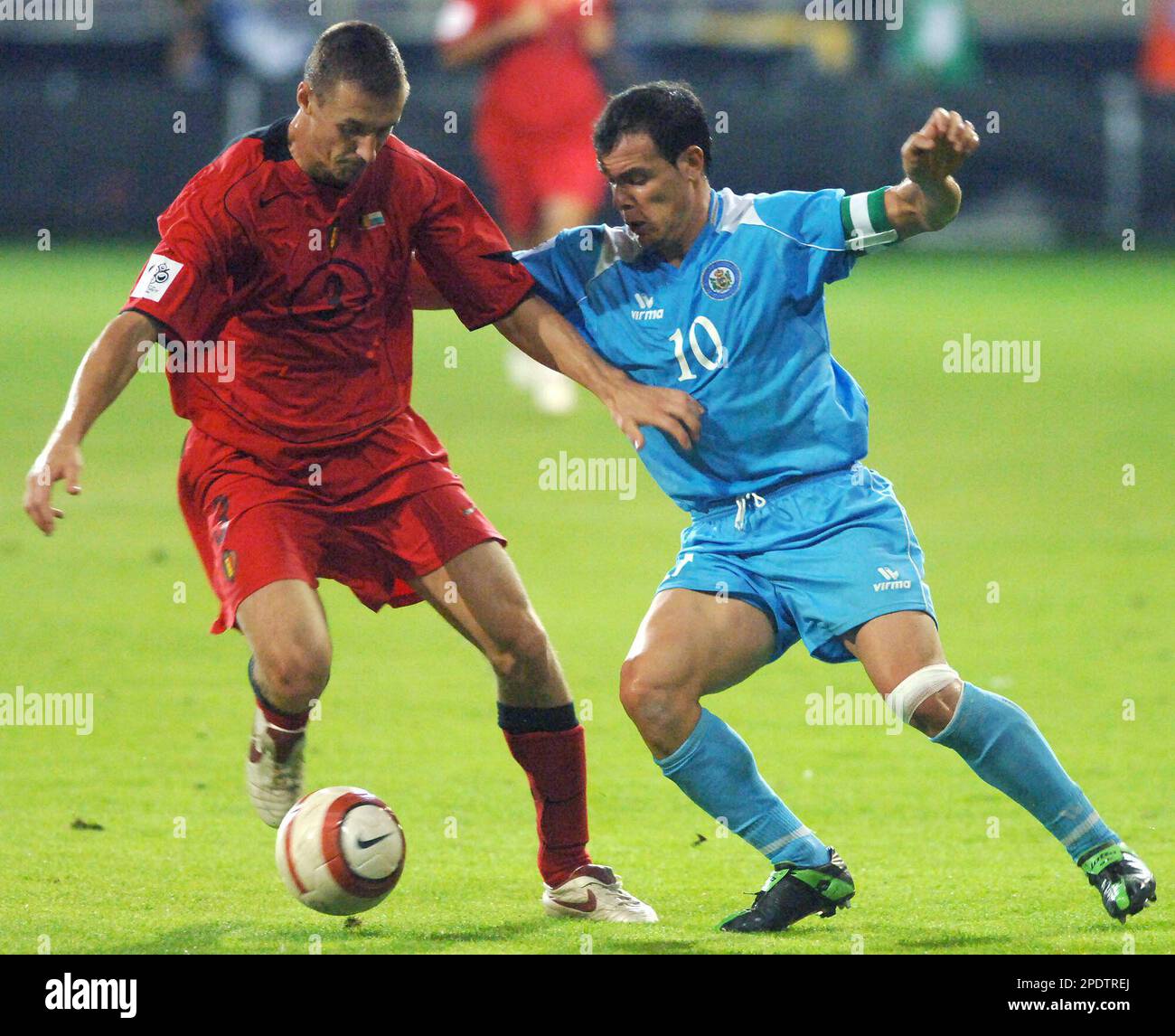 Belgium's player Timmy Simons challenges San Marino's player Andy Selva ...