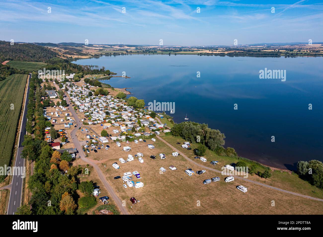 Campingplatz Stausee Kelbra Thüringen Stock Photo - Alamy