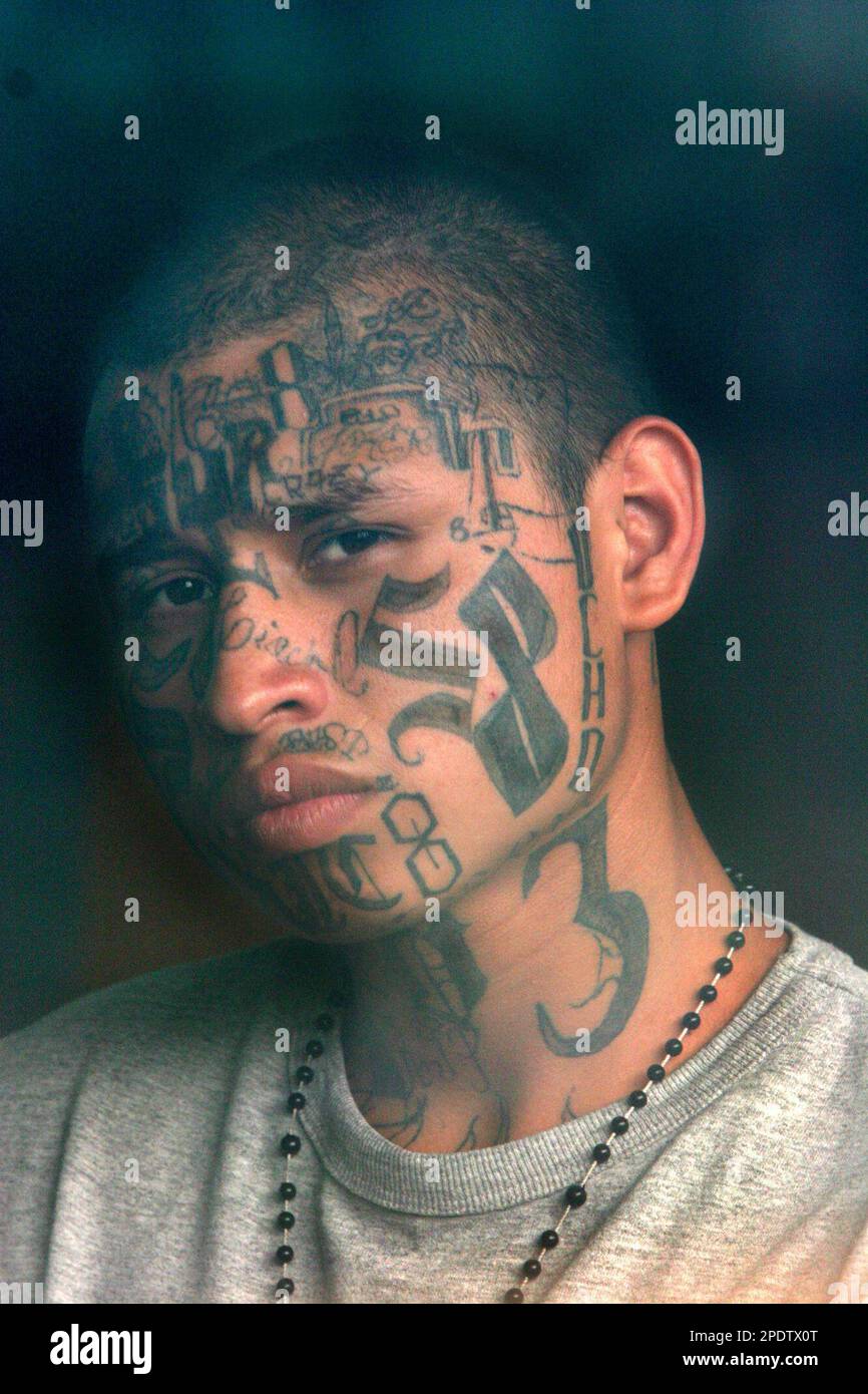 William Guevara Cruz, better known as "El Vago", member of the Mara 18 gang answers questions ...