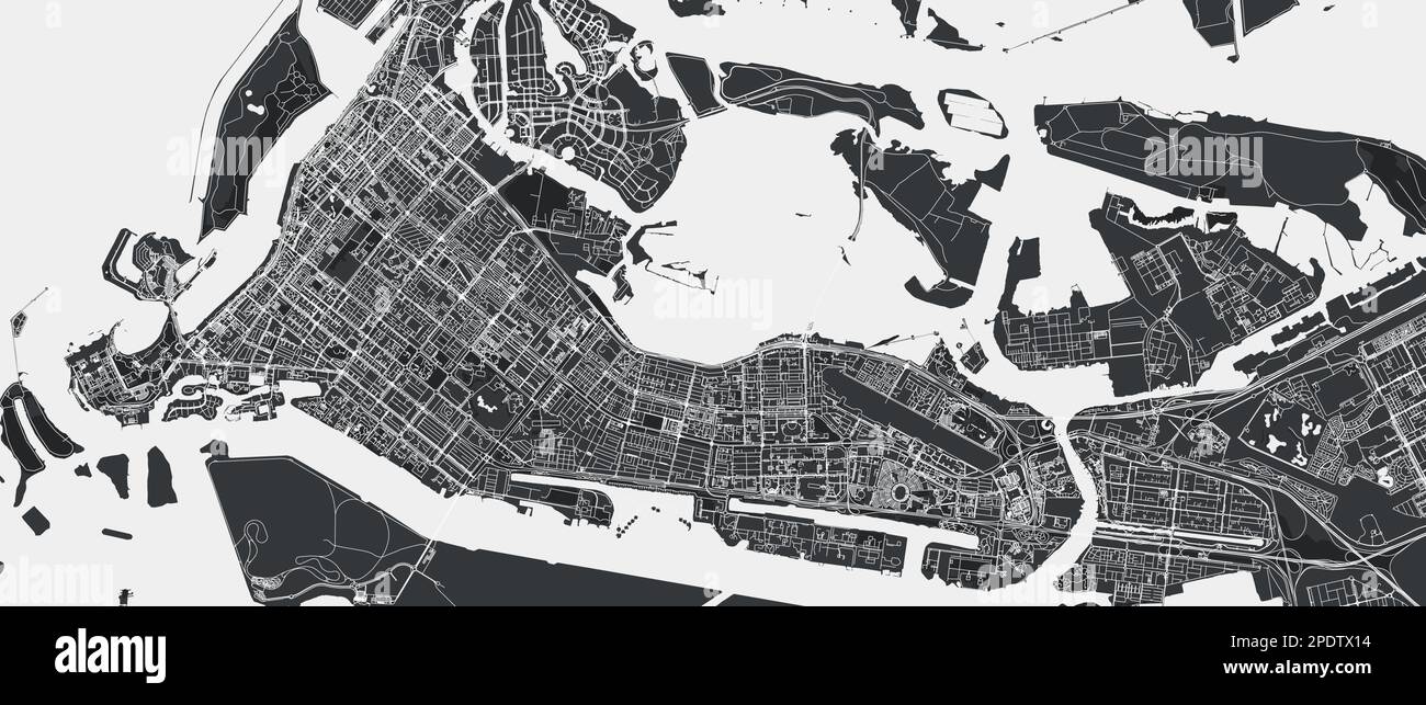 Abu Dhabi vector map. Detailed black map of Abu Dhabi city ...