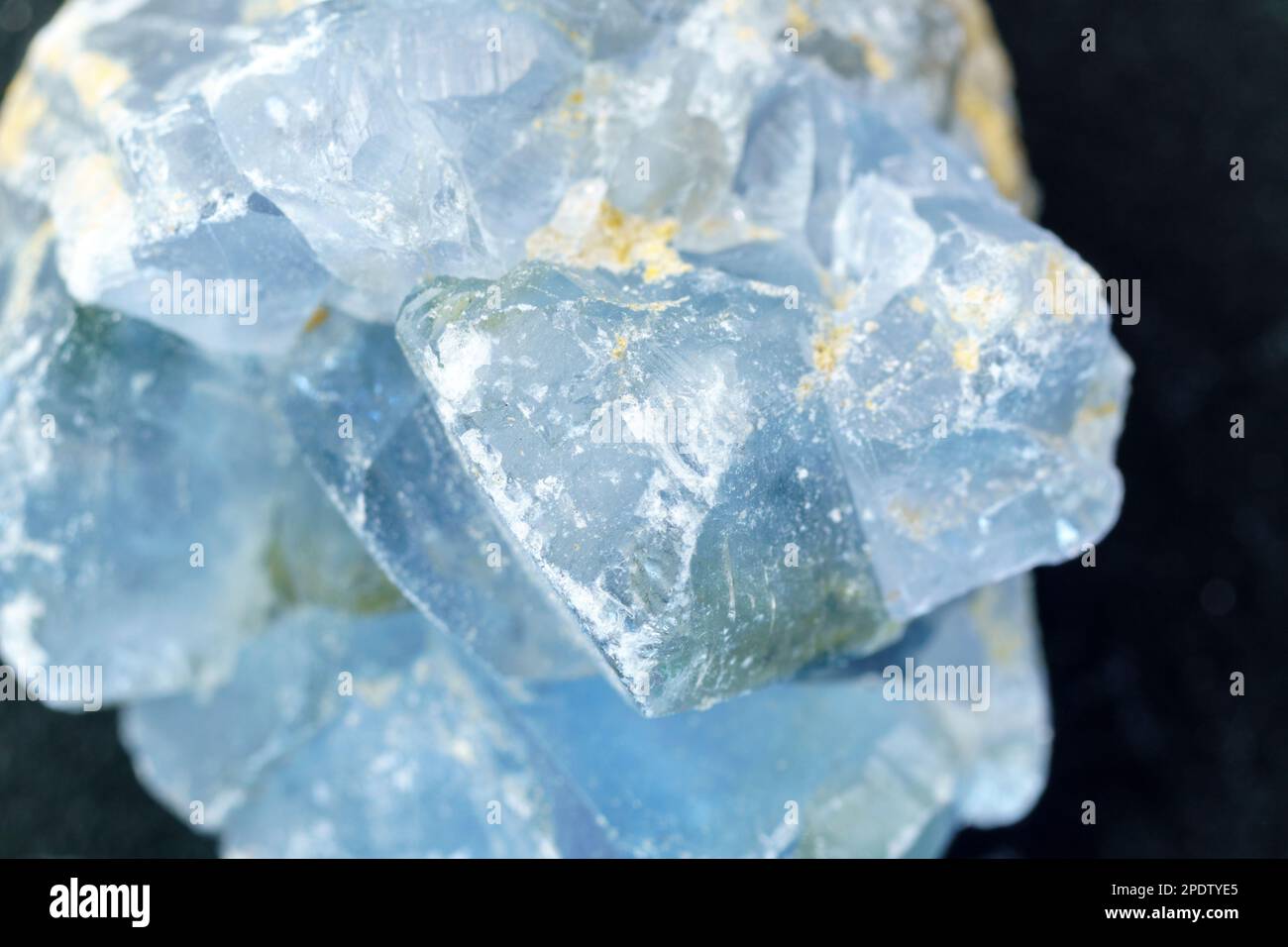 Celestine Crystal Stone macro mineral gemstone. Natural Azure rough ...