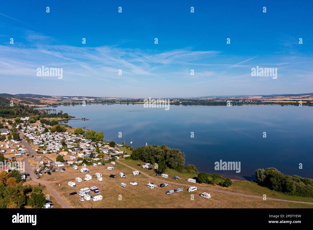 Campingplatz Stausee Kelbra Thüringen Stock Photo - Alamy